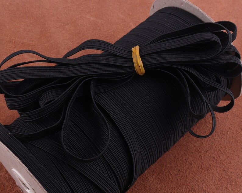 Elastic Cord 7mm Elastic Bands Black Flat Trim Elastic Rope - Etsy