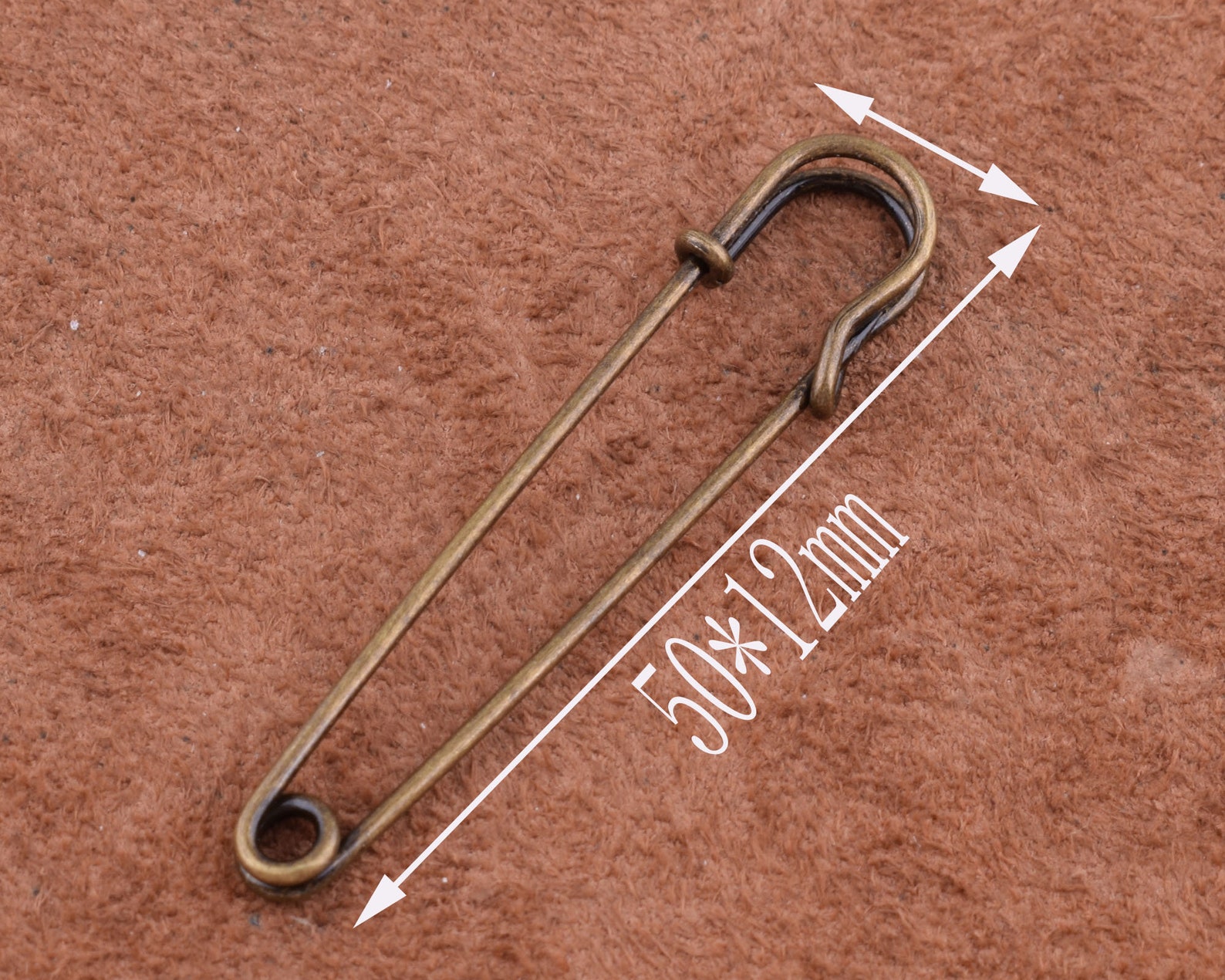 20PCS Large Metal Safety Pins,bronze Safety Pins Brooch Stitch Markers ...