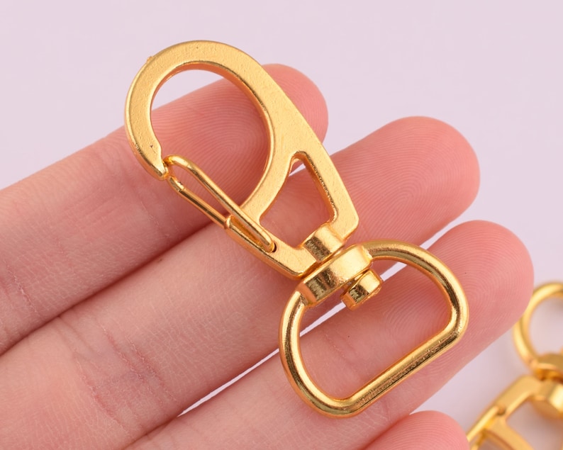 Gold Medium Weight Push Gate Swivel Snap Hooks/clasps/clips Zinc Alloy ...