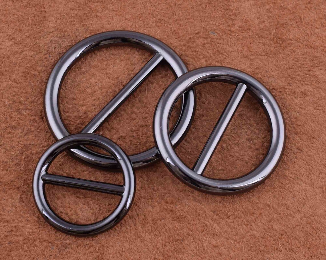 Adjuster Round Center Bar Bucklegunmetal Metal Buckles | Etsy