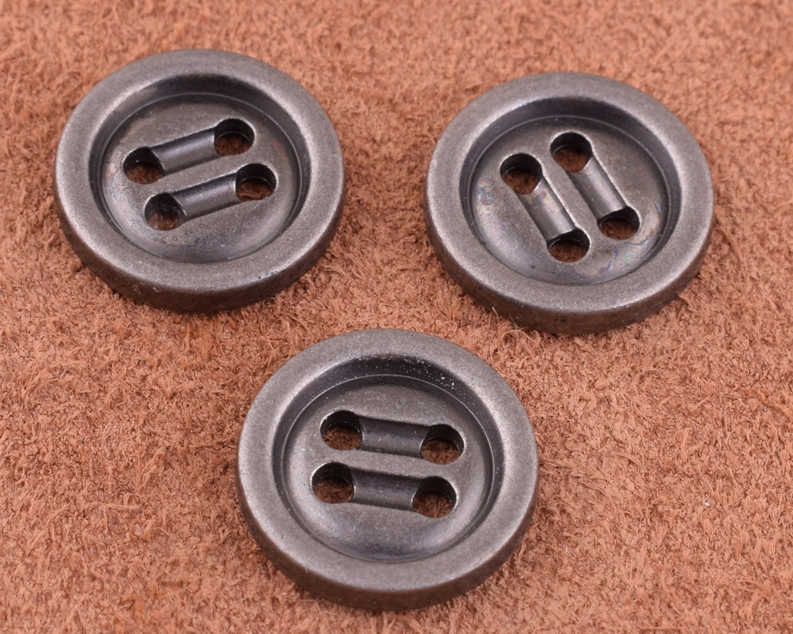 10pcs 15mm Gun Black Buttons Metal Shank Buttons Coat Button With Four ...