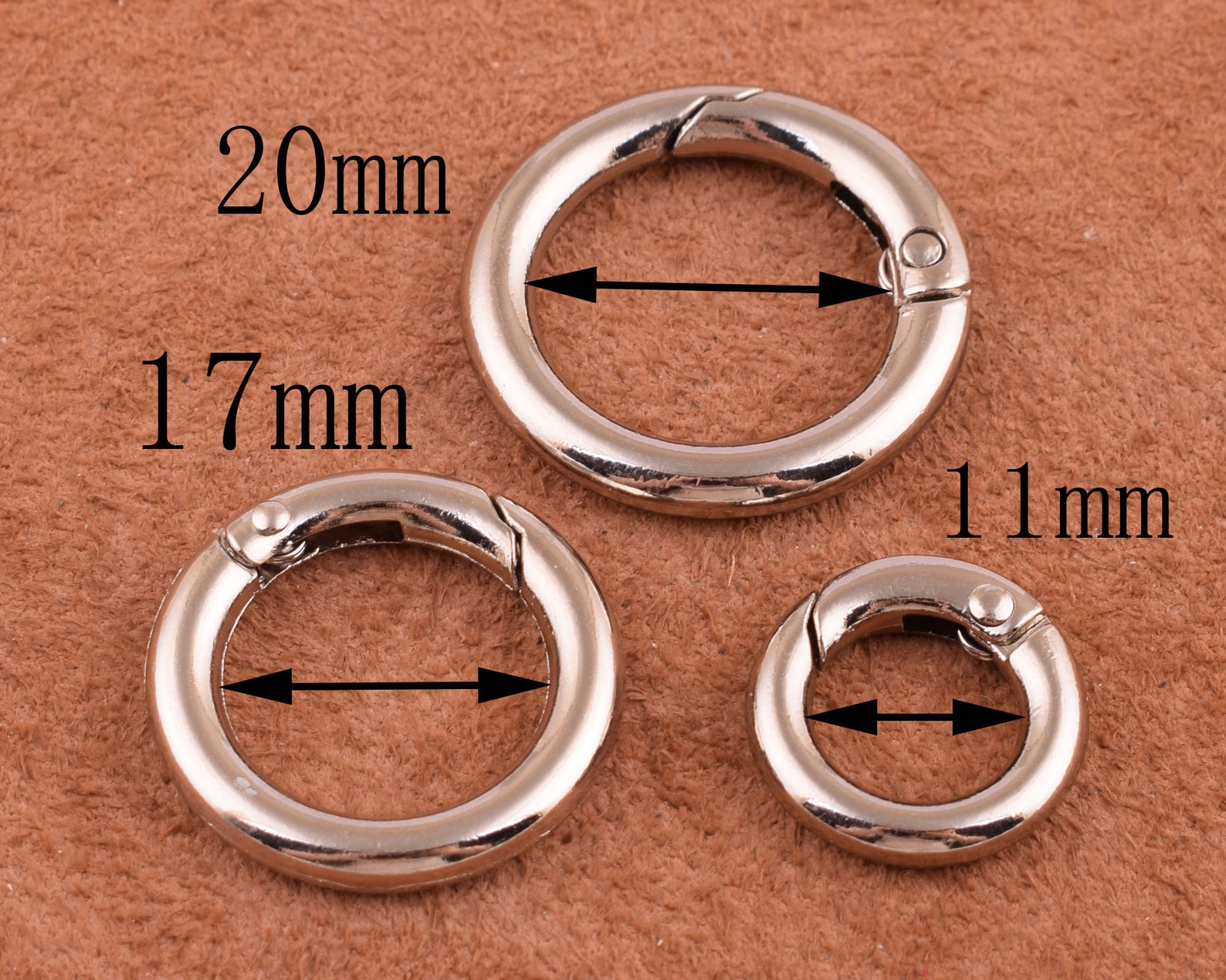 Spring Gate Rings Silver Metal Ring Round Bucklezinc Alloy - Etsy