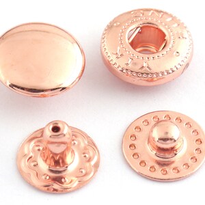 10 Set Round Snap Button Snap Fastener Bronze/gold/rose Gold/light Gold ...