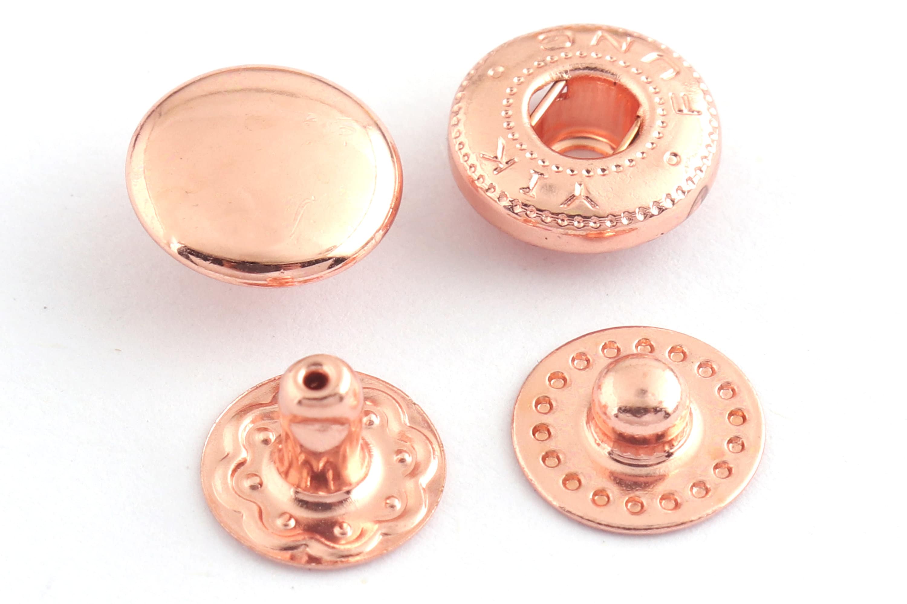 10 Set Round Snap Button Snap Fastener Bronze/gold/rose | Etsy