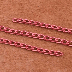 Pink Metal Chain 34 Inches Soldered Cable Chain,3*6mm Pink Nursing ...