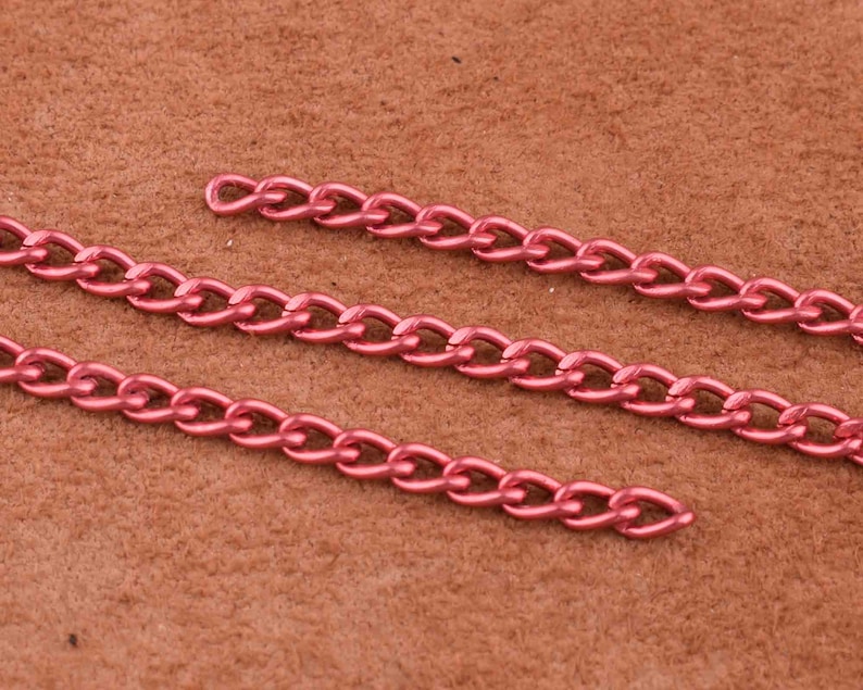 Pink Metal Chain 34 Inches Soldered Cable Chain,3*6mm Pink Nursing ...