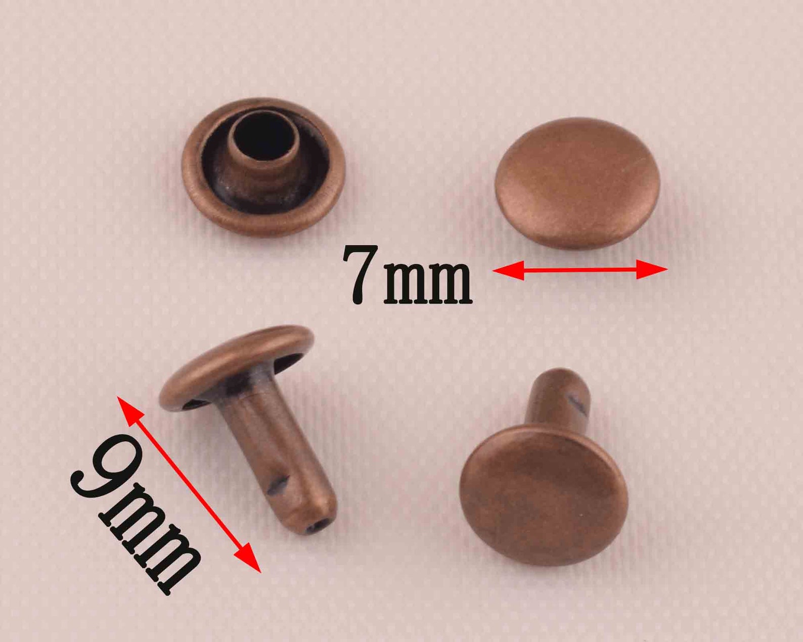 Double Cap Rivets 97mm Metal Rivetscopper Rivets Studs Pack - Etsy