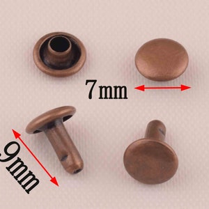 Double Cap Rivets 9*7mm Metal Rivets,copper Rivets Studs Pack of 100 ...