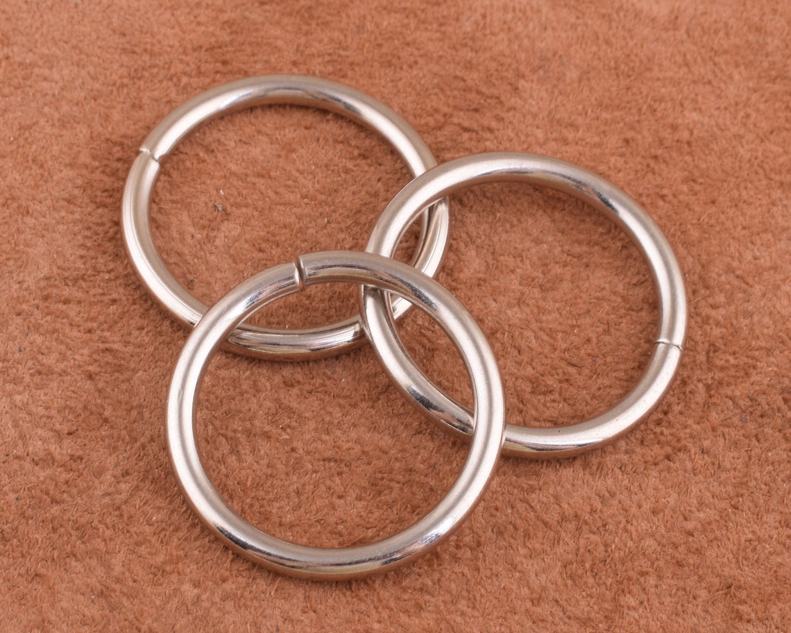 Metal O rings silver round rings unwelded split o ring 1 inch | Etsy