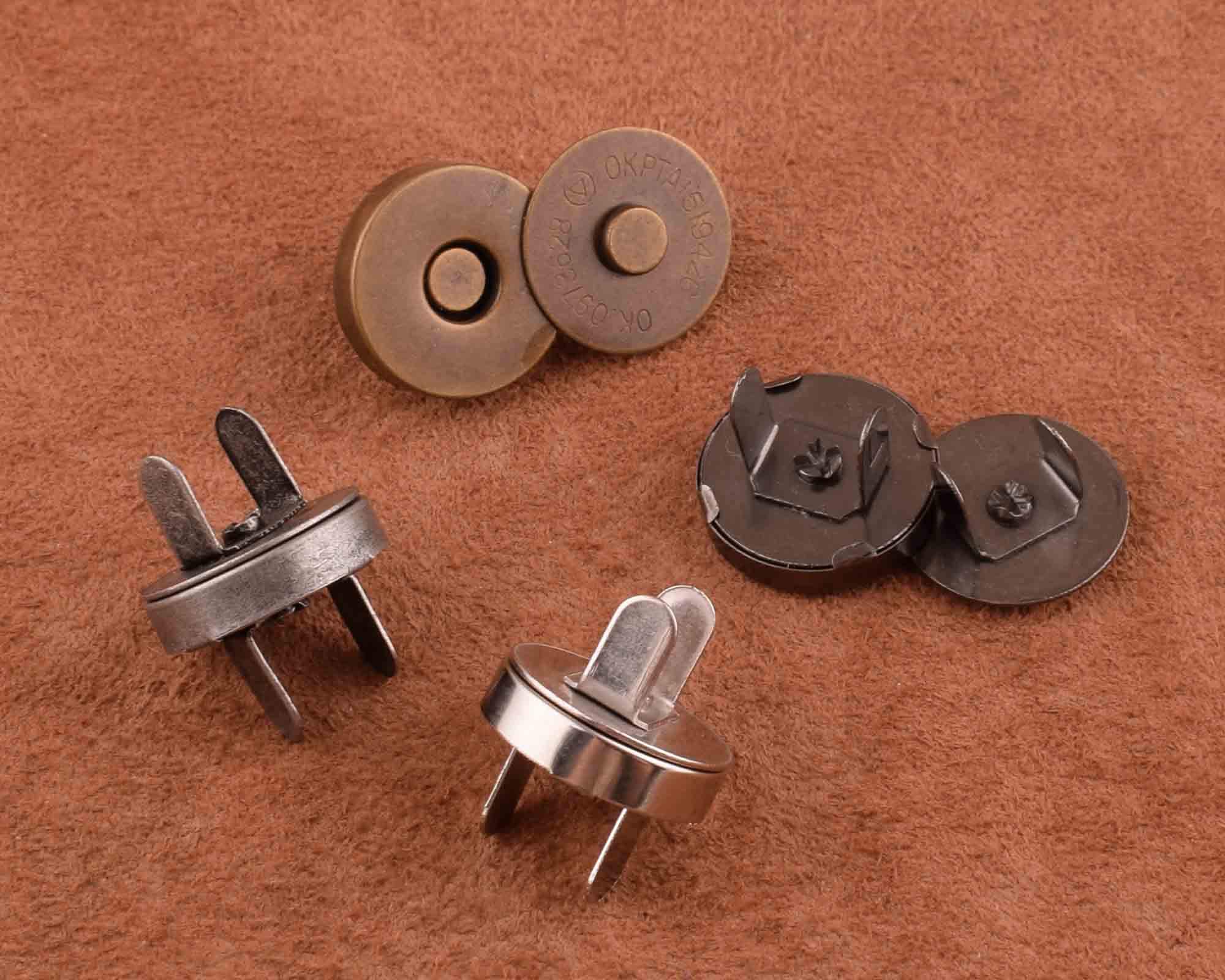 Round Double Rivet Magnetic Snap buttons Closure Fastener | Etsy