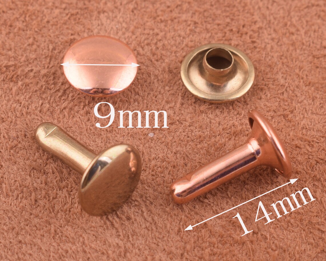 Rose Gold/bronze Medium Metal Rivets 149mm Metal Button - Etsy