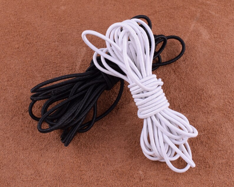 2mm Round Elastic Cord Nylon Coatedwhite/black Stretch Cord - Etsy