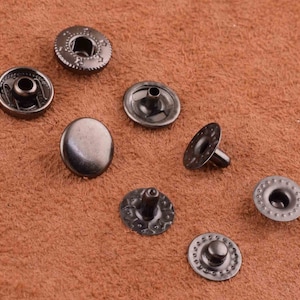 Plain Metal Snap Buttons,10mm Gunmetal Snap Buttons Spring Socket ...
