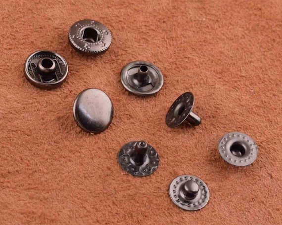 Plain Metal Snap Buttons10mm Gunmetal Snap Buttons Spring | Etsy