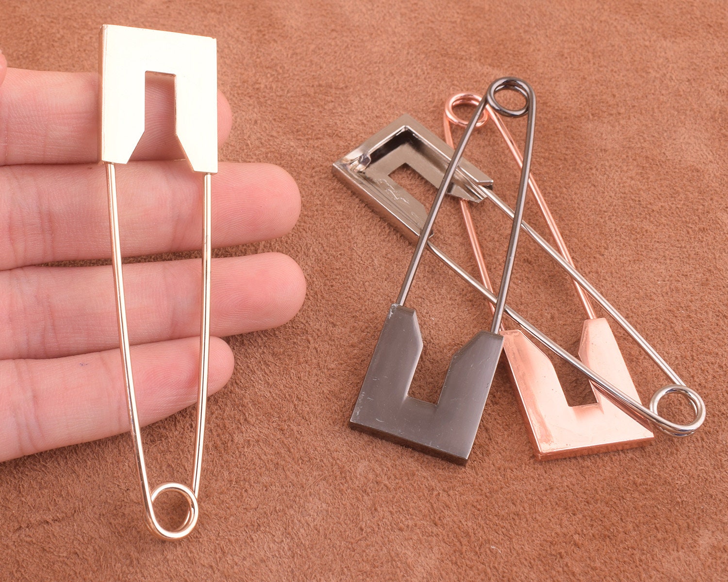 Rose Gold/silver/gold/black Coil Safety Pins 8020mm large | Etsy