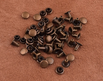 40 Sets of 12mm Flat Double Cap Solid Brass Rivets for Leather Doll ...