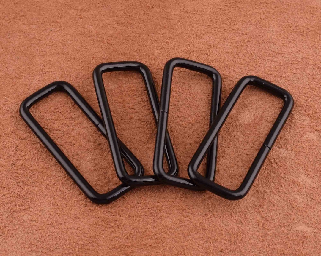20pcs Black Rectangular Ring 39mm Strap Rectangle Ring 1.5 Inch Metal ...