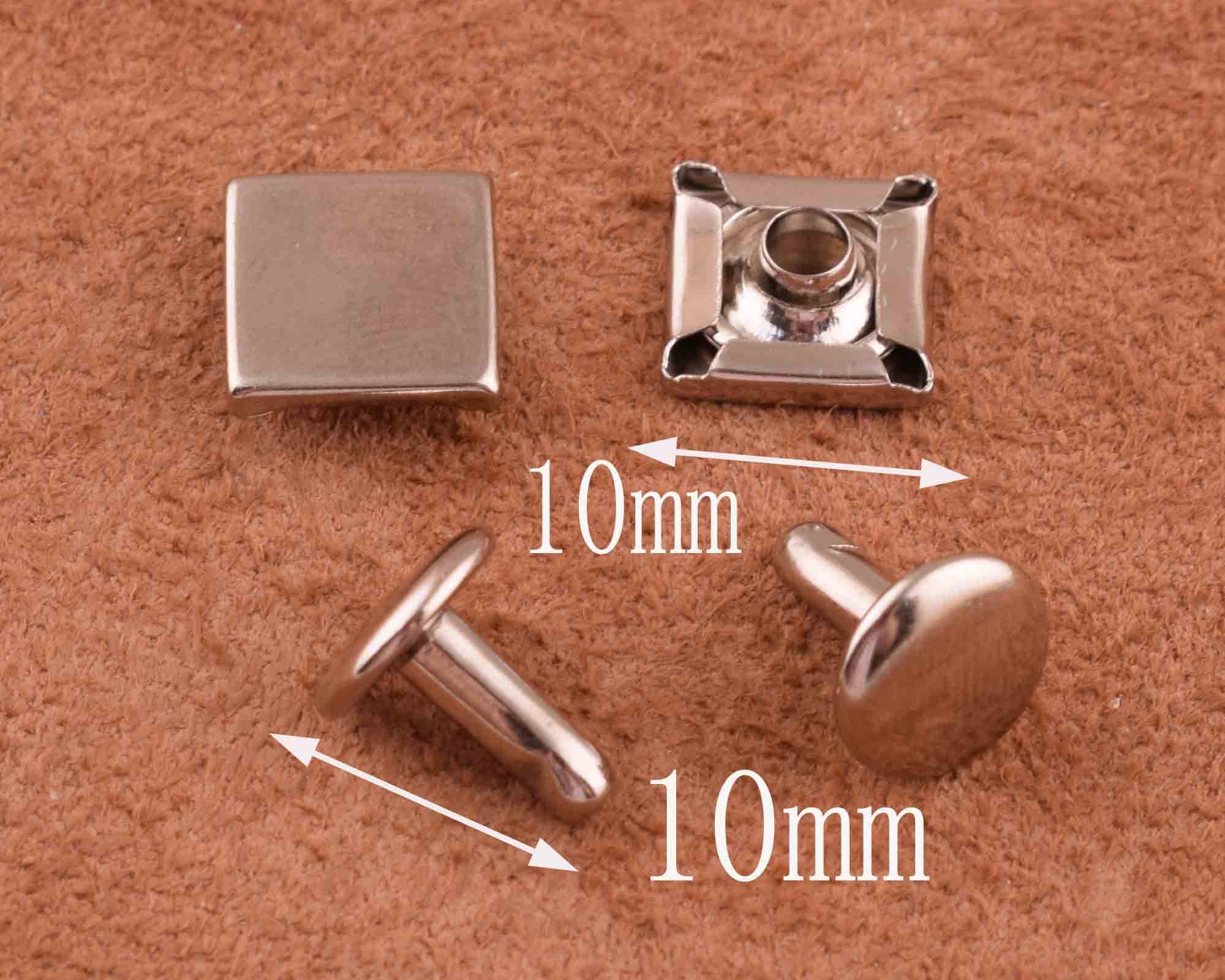 Silver Square Rivets for Leather-50sets 10mm Small Bronze Cap Rivet ...