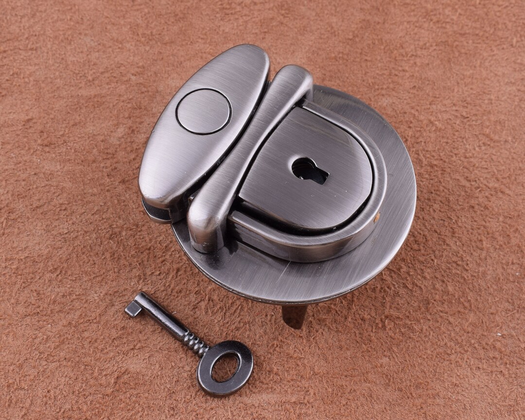Gunmetal Purse Lock With Key Turn Lock Bag Lock Twist Lock Snap Lock 49 ...