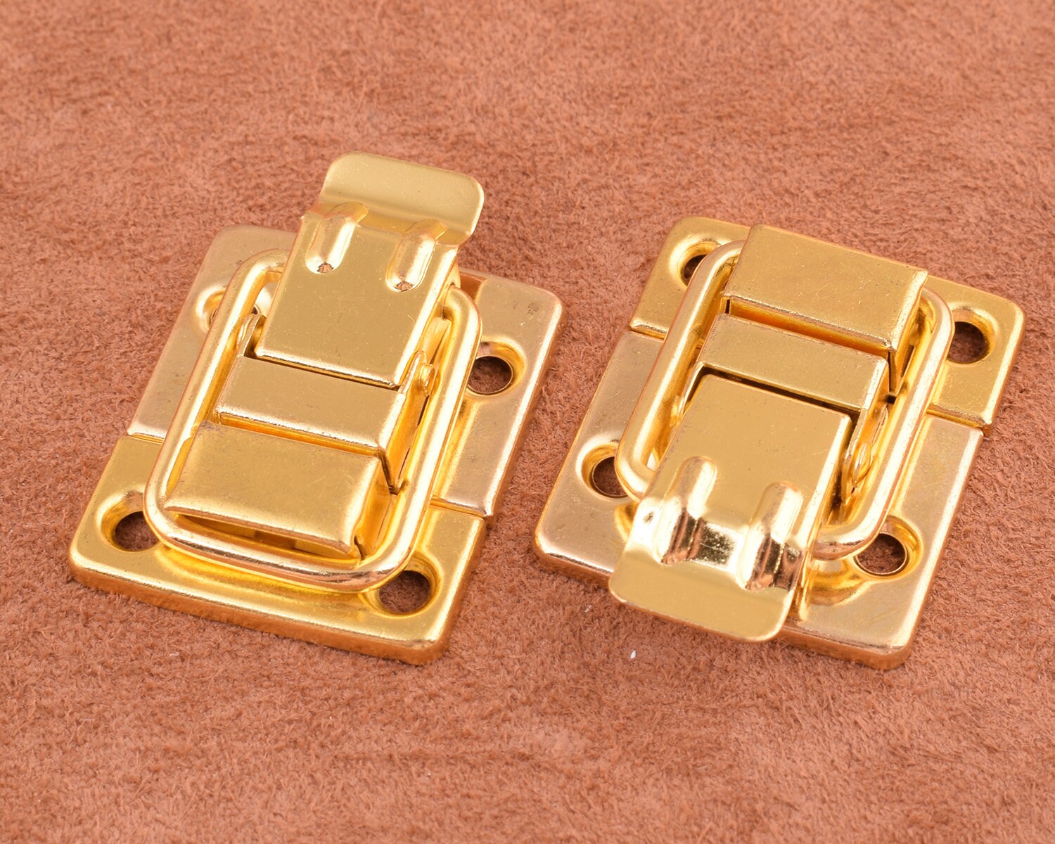 Gold Metal Square Rectangle Purse Lock Thumb Catch 40*31mm Tuck Tongue ...