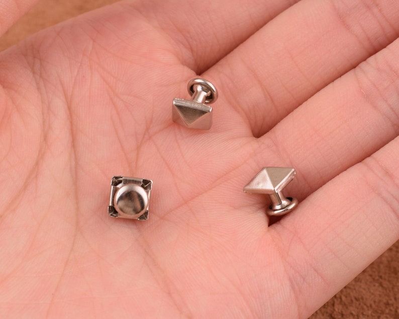 Silver Pyramid Rapid Rivetpyramid Square Rivet Studs7mm Glam - Etsy
