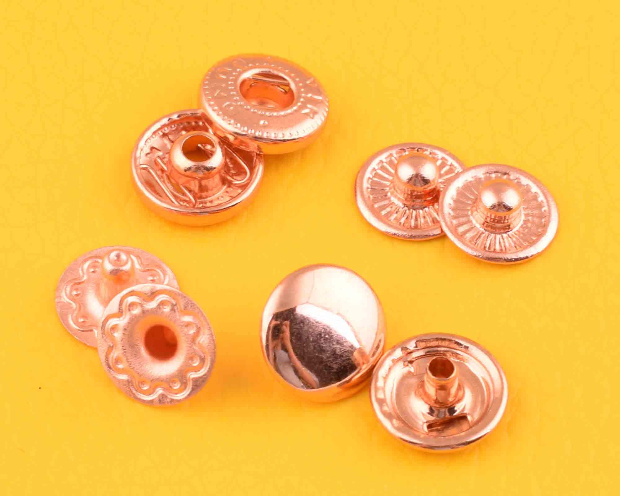 Rose Gold Snap Buttonspress Stud10mm Snaps Popperround - Etsy