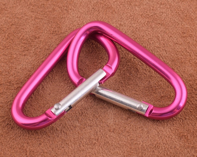 Pink Carabiner Camp Snap Hook 38*16mm Carabiner Clip Carabiner Keychain ...