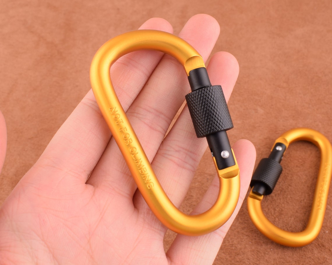 Yellow Key Ring Aluminum Carabiner Keychain ClipSpring Snap | Etsy