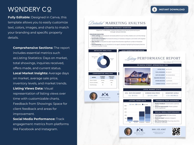 Real Estate Listing Report, Realtor Listing Performance Report Flyer ...