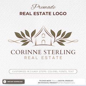 Premade Real Estate Logo Design, Customizable Canva Template, Modern ...