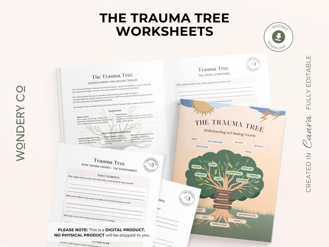 Trauma Tree Worksheet | Therapy Tool for Self-help & Emotional ...
