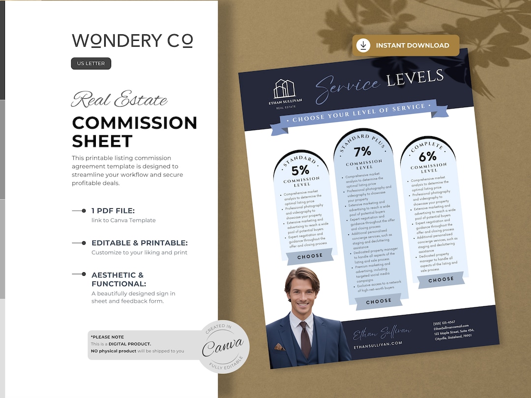 Elegant Real Estate Agent Toolkit, Commission Sheet Template, Custom ...
