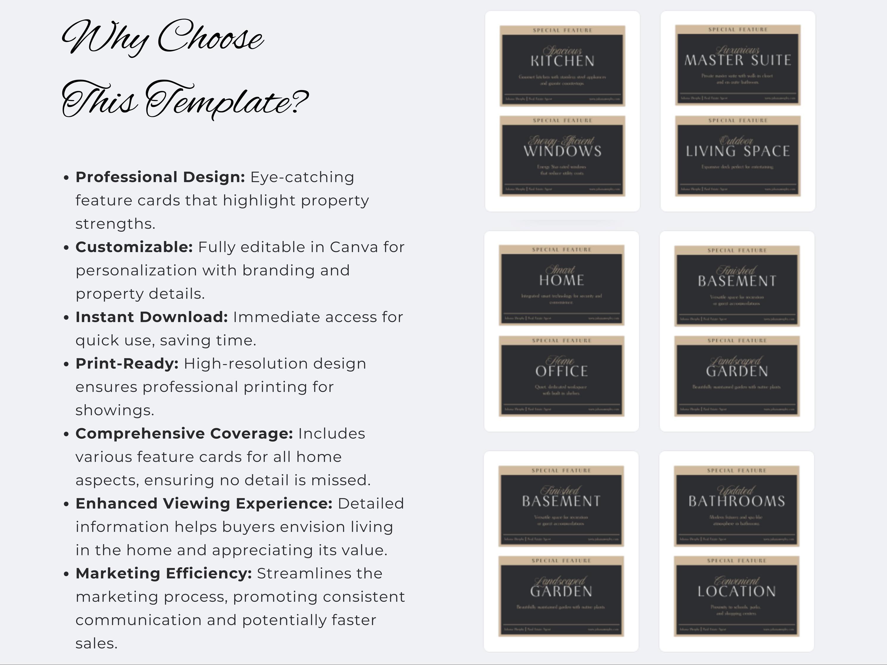 Home Special Features Cards Template | Listing Agent Resources | Real ...