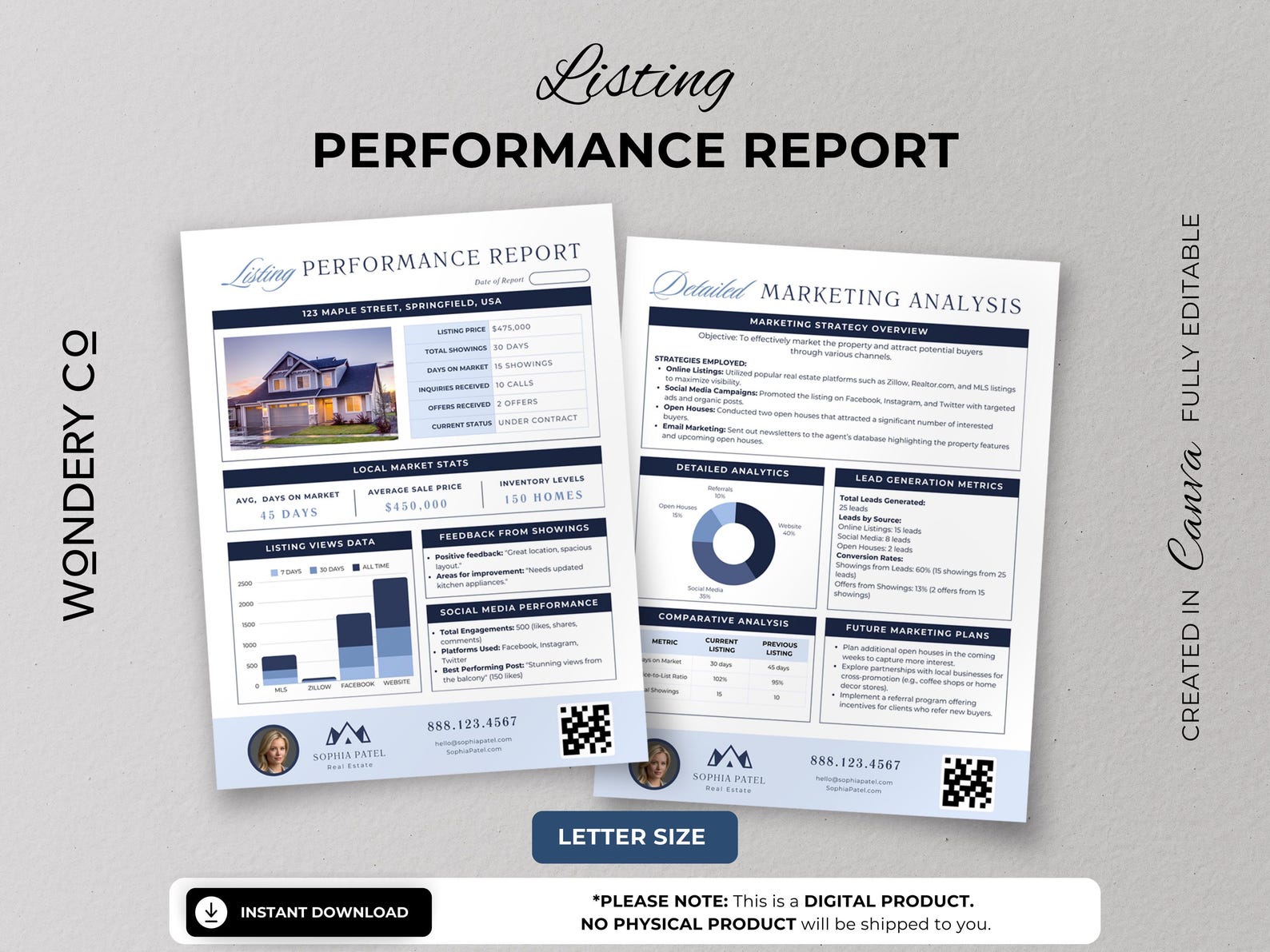 Real Estate Listing Report, Realtor Listing Performance Report Flyer ...