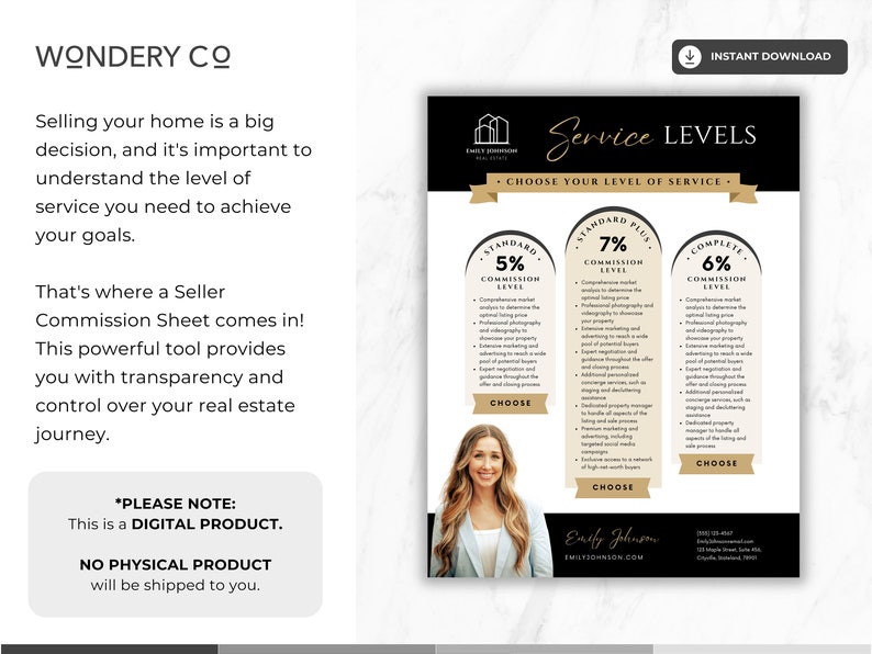 Real Estate Commission Sheet Template, Marketing & Presentation, Real ...
