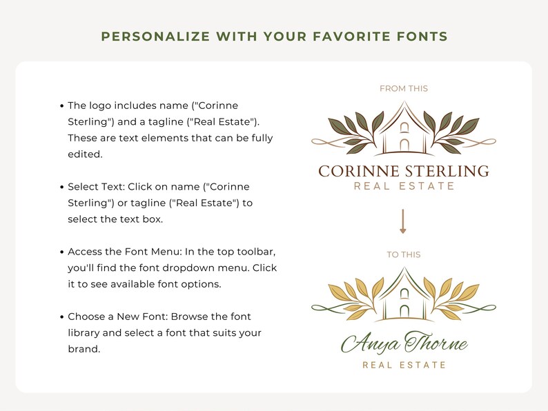 Premade Real Estate Logo Design, Customizable Canva Template, Modern ...