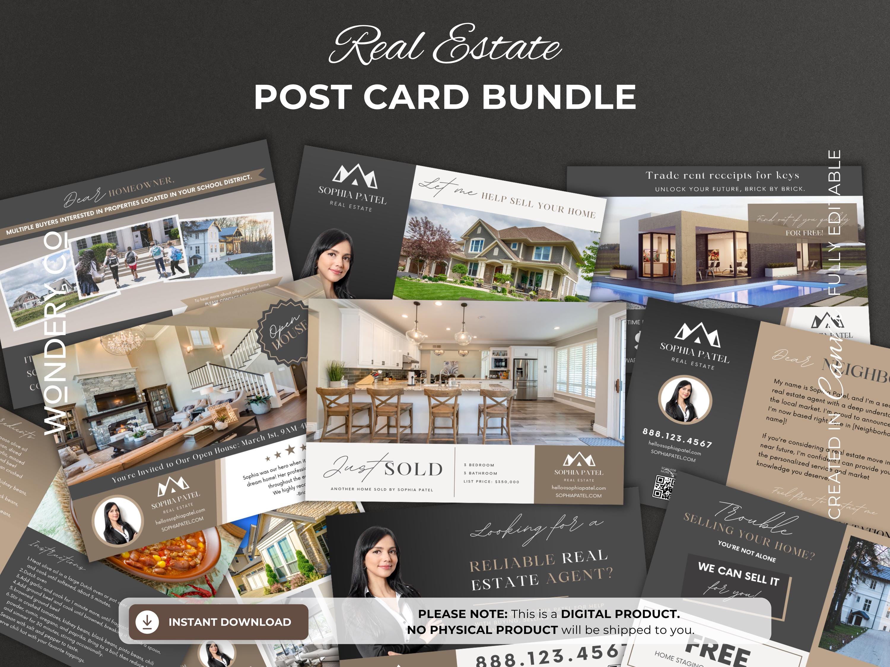 Real Estate Postcard Marketing Template, Canva Design for Realtors ...