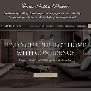 Real Estate Website Template: Customizable Canva Design for Agents ...