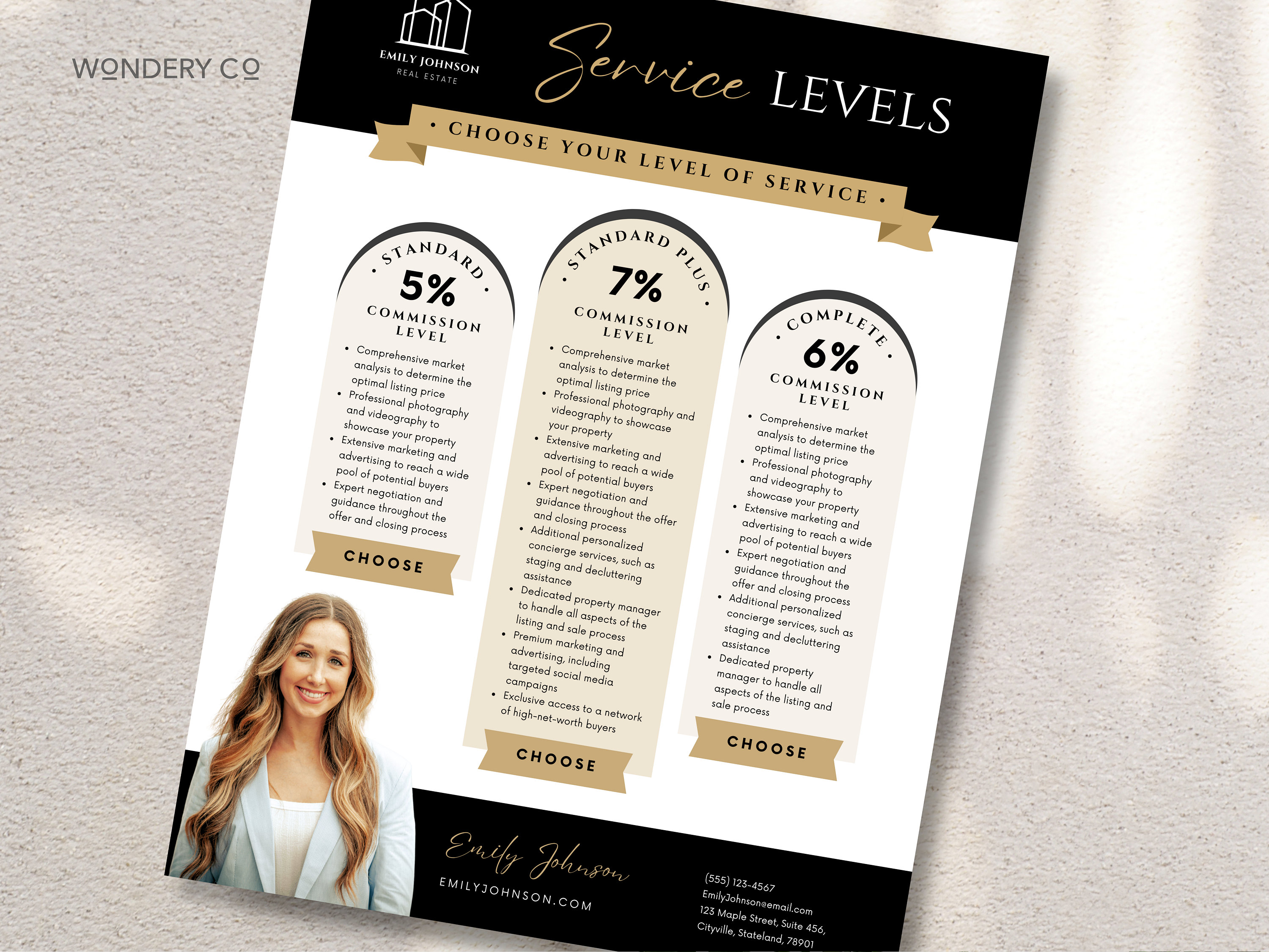 Real Estate Commission Sheet Template, Customizable Flyer for Realtor ...