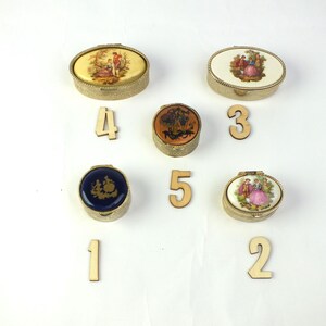 1x Vintage Mini Jewelry Box Metal, Small Pill Box, Pill Box, Lid Box ...