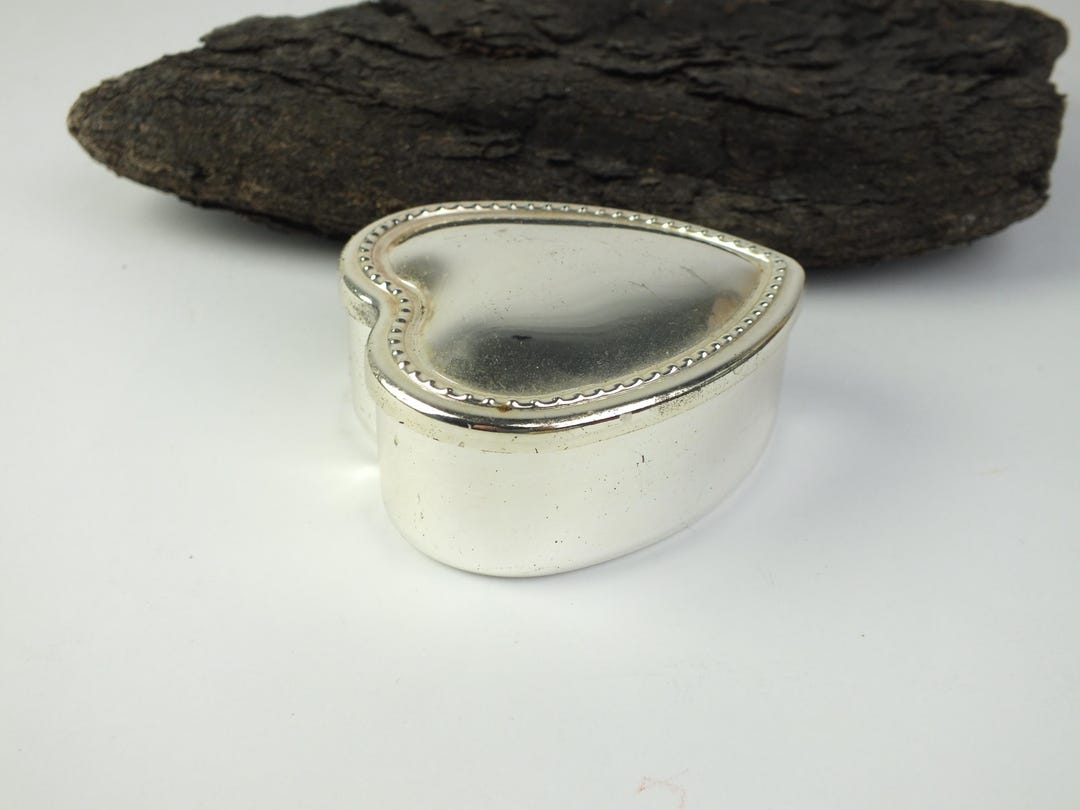 Silver Vintage Heart Box, Small Lid Box for Jewelry, Gift Packaging ...