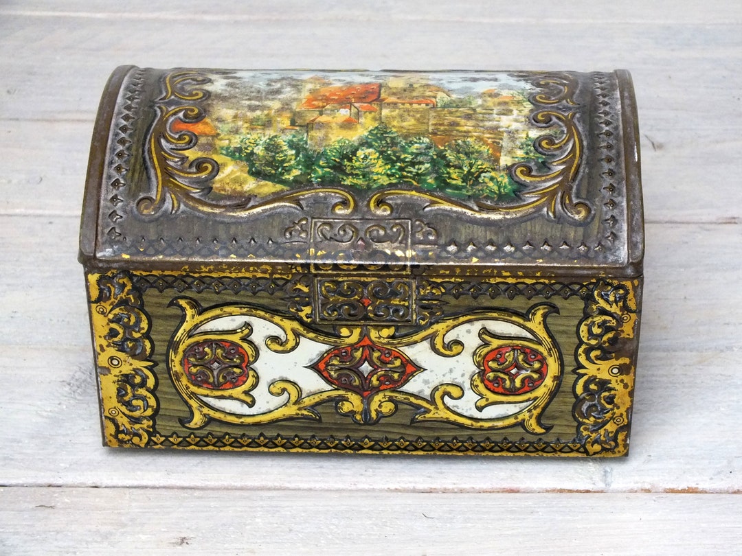 Antique Tin Can Gingerbread Gottfried Wicklein - Retro Vintage Lid Can ...