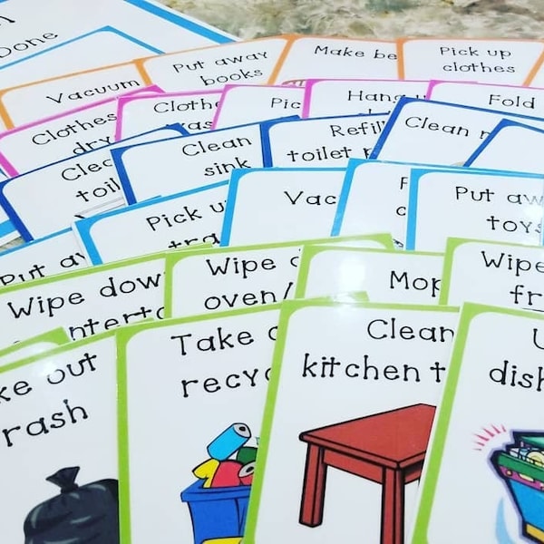 Cleaning Chore Cards - Etsy
