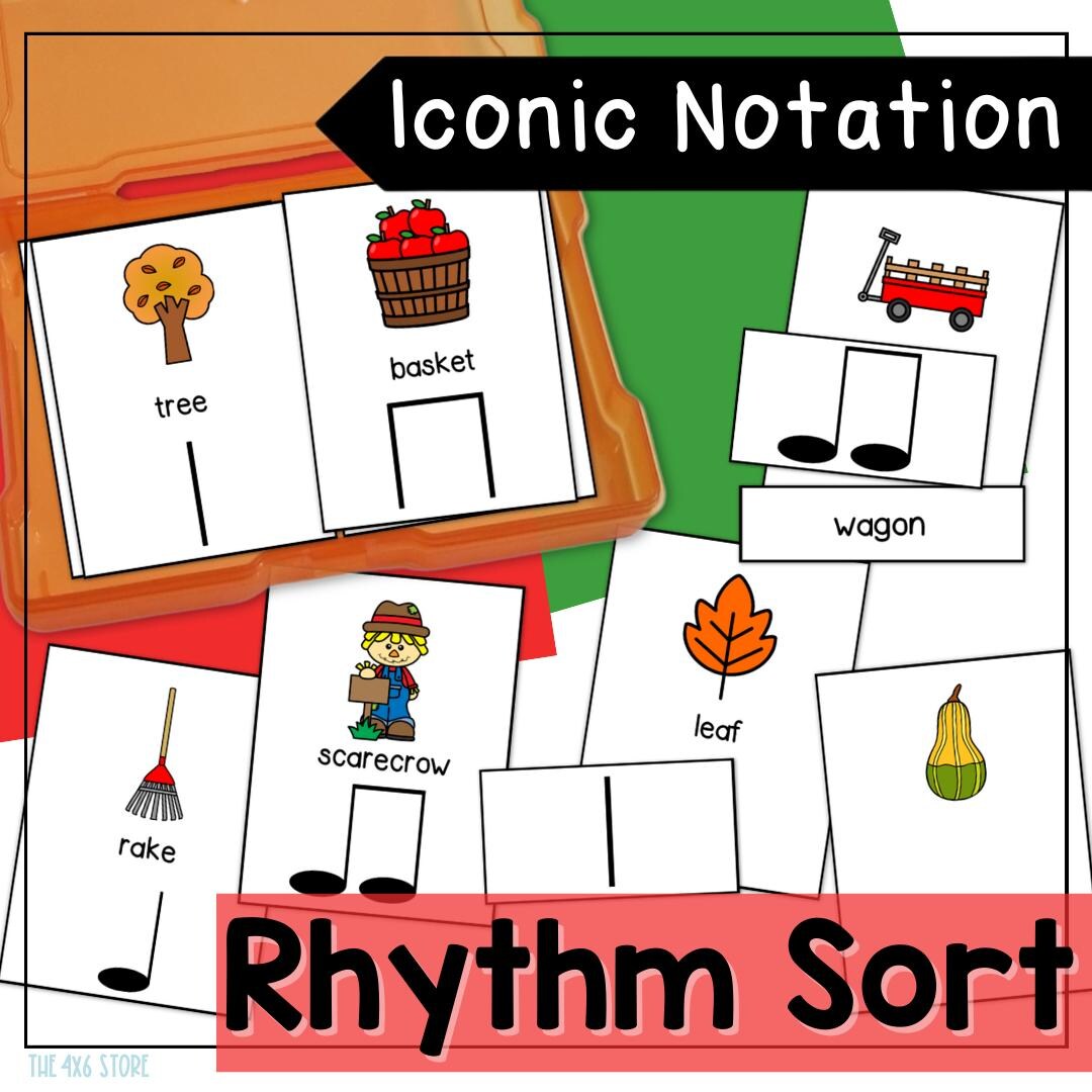 Fall Iconic Notation Picture Rhythm Syllable Sort | Printable Music ...