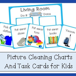 Picture Cleaning Charts and Task Cards for Kids digital | Etsy
