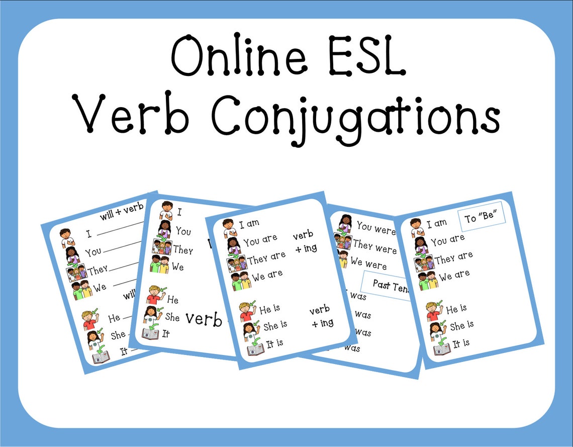 DIGITAL: Online ESL Verb Conjugation Charts - Etsy