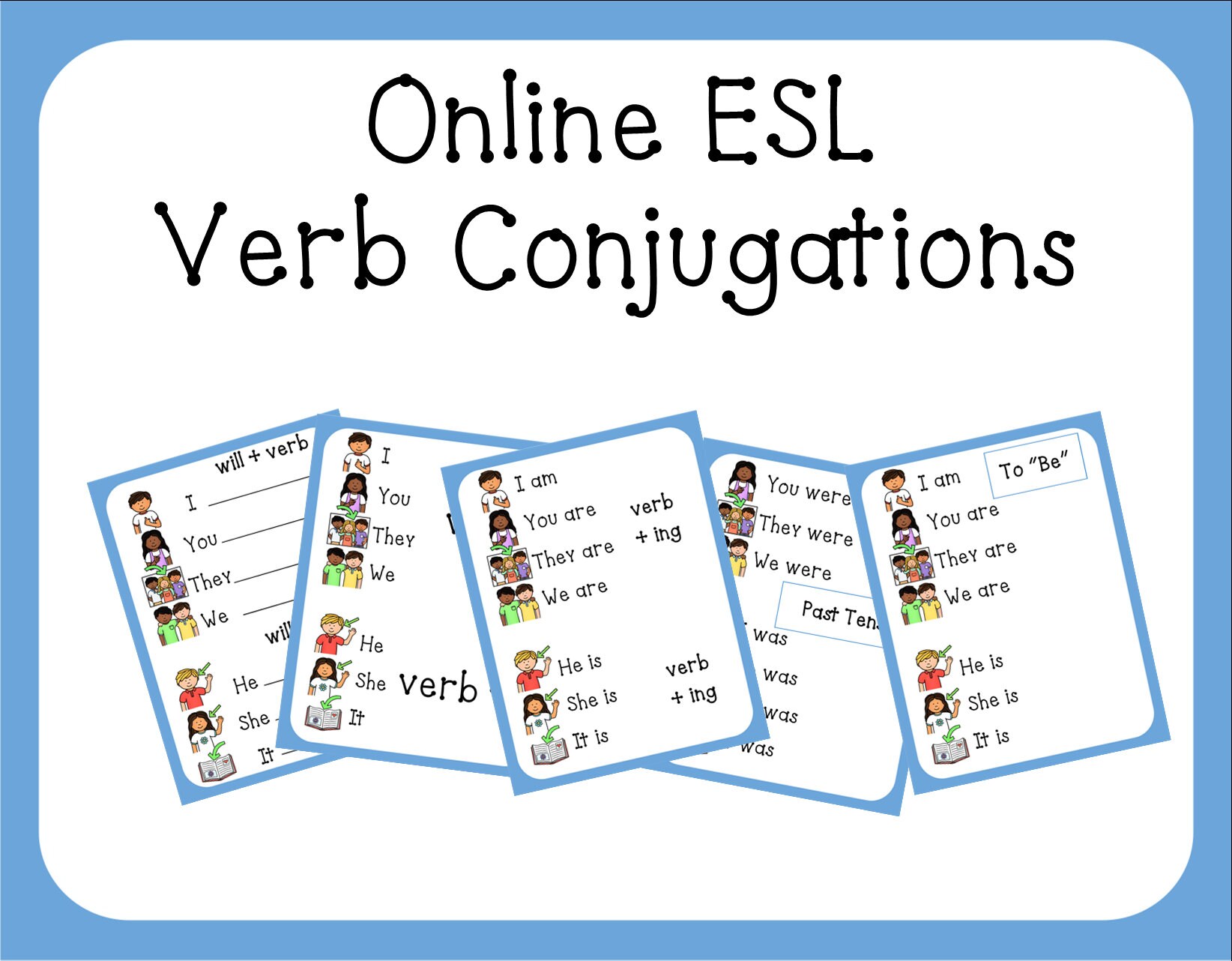 DIGITAL: Online ESL Verb Conjugation Charts - Etsy