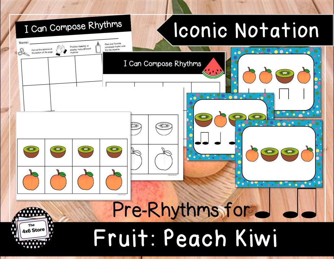 Pre Rhythm (iconic Notation) Cards & Composition Activity : Fruit - Etsy