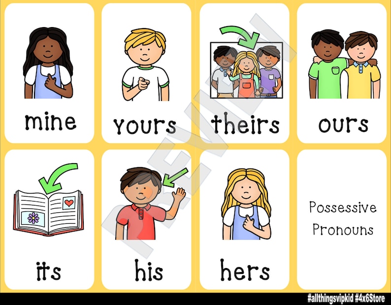 DIGITAL: Online ESL Pronoun and Possessive Adjective Reference - Etsy