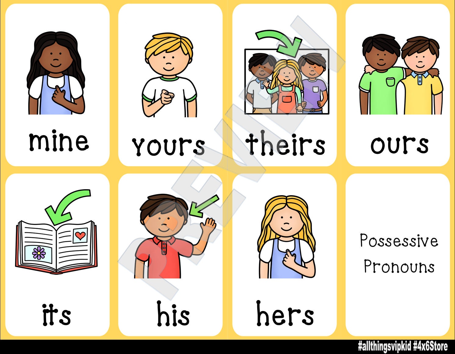 DIGITAL: Online ESL Pronoun and Possessive Adjective Reference - Etsy ...